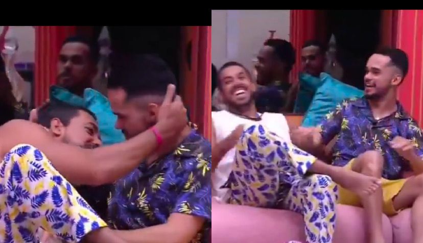 João Pedro simula beijo gay com Maike e seu irmão, João Gabriel o ...